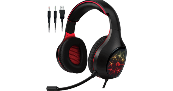 Standard Black/Red GM-3502LR Custom Gaming Gimbal Light-up Headphone ...